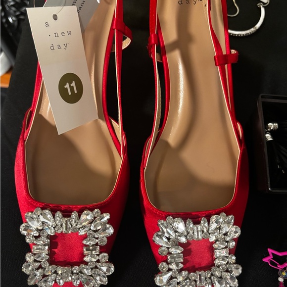 a new day | Shoes | A New Day Red Heels With Crystal Embellishments ...
